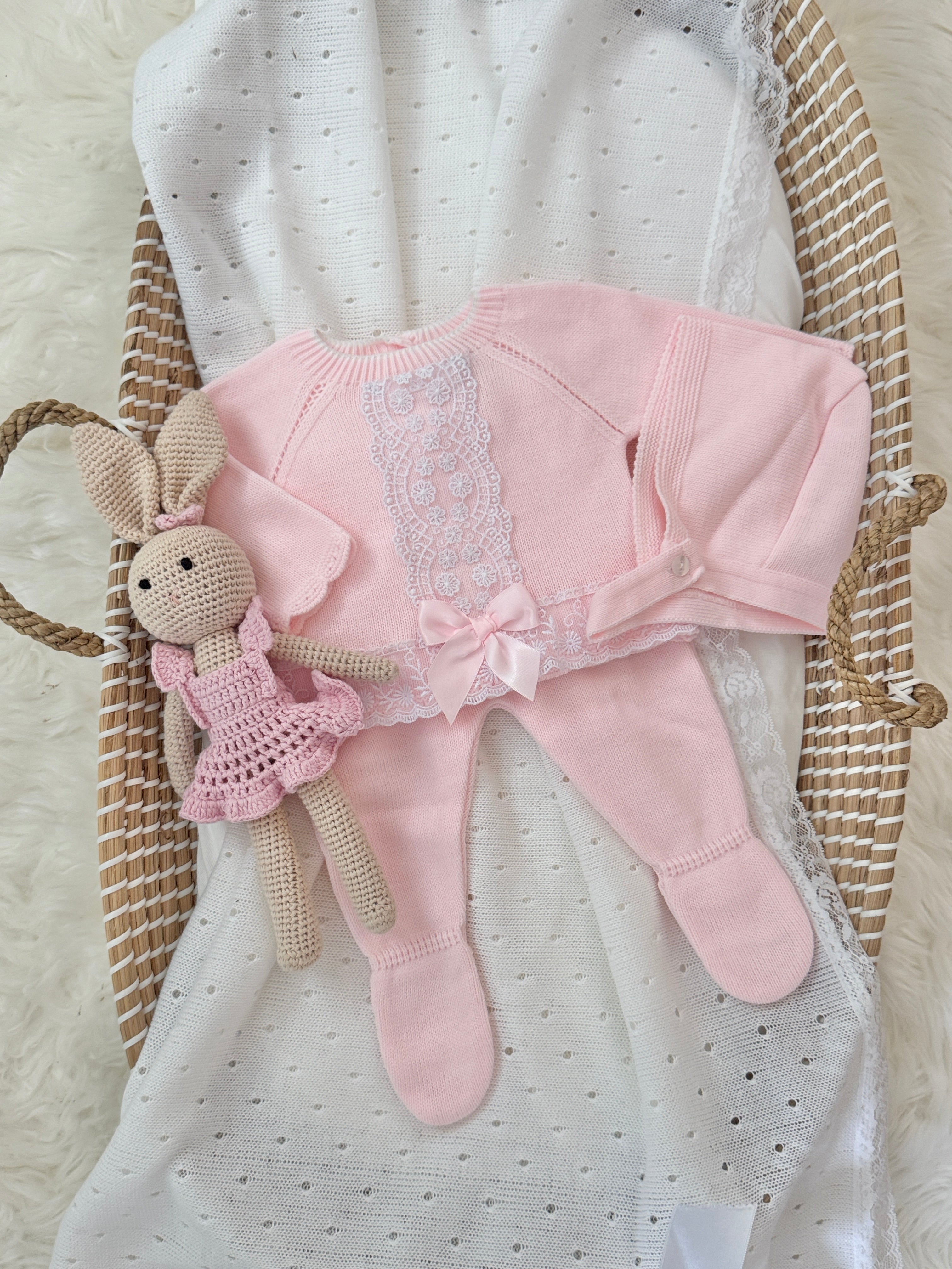 Fidelia Knitted Set - Pink – TheBabyHood